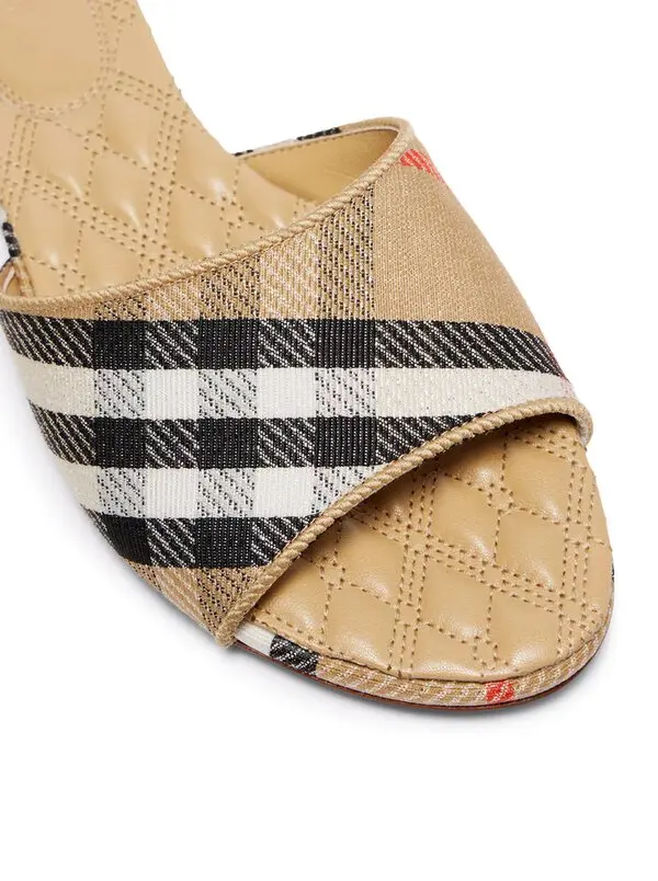 Burberry Sloane Check Slippers - Cream
