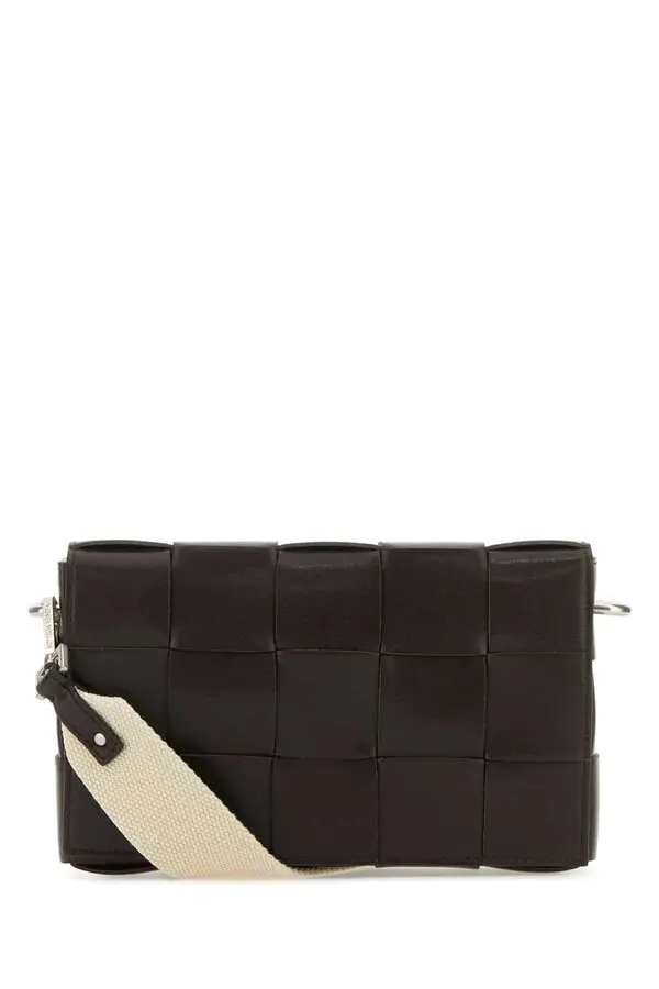 Bottega Veneta Dark Leather Cassette Crossbody Bag - Brown