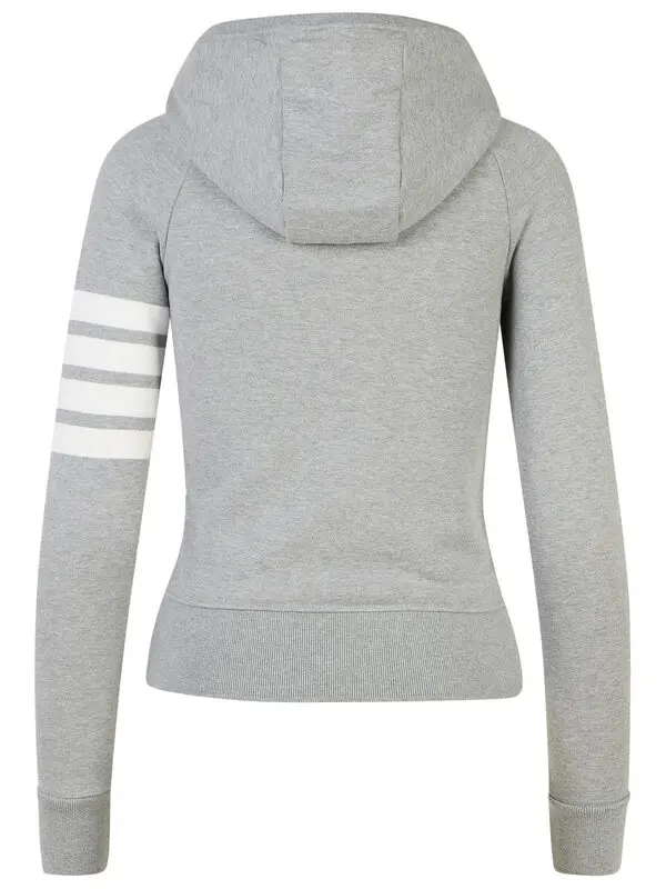 Thom Browne 4-bar" Grey Cotton Zip-up Hoodie