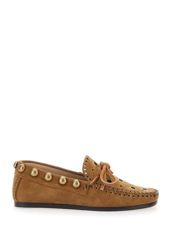 Isabel Marant Étoile Suede Loafers With Metal Details - Multicolor