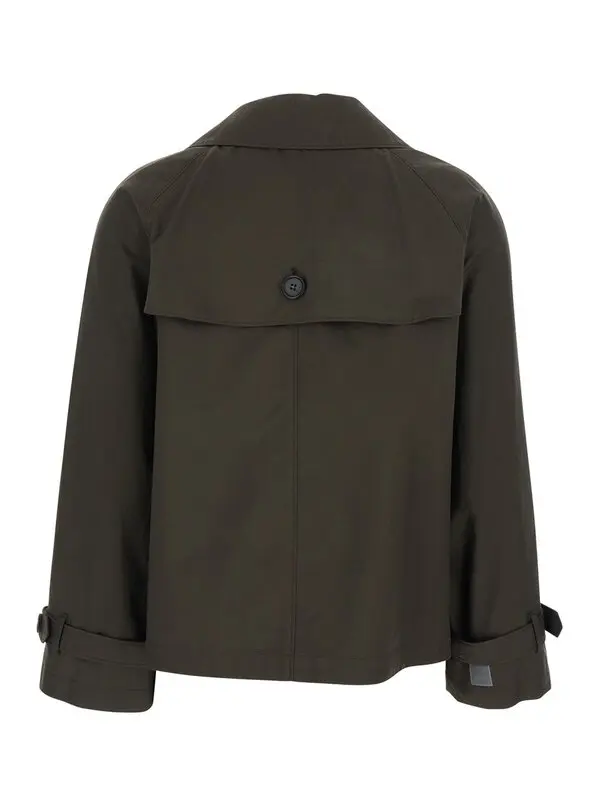 Max Mara Double-breasted Cotton Blend Trench With Cape Detail - Multicolor