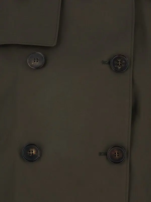 Max Mara Double-breasted Cotton Blend Trench With Cape Detail - Multicolor