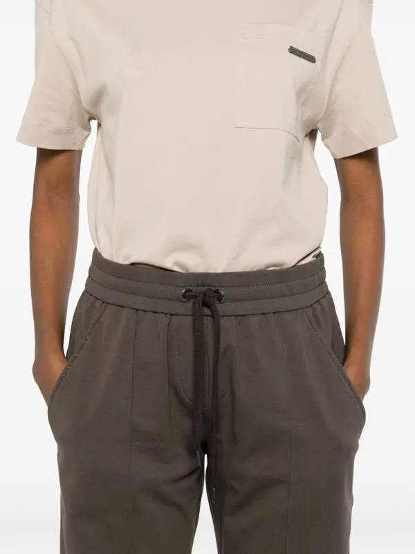 Brunello Cucinelli Cotton Drawstring Trousers - Multicolor