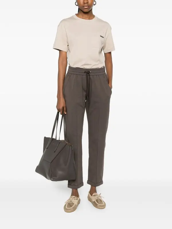 Brunello Cucinelli Cotton Drawstring Trousers - Multicolor
