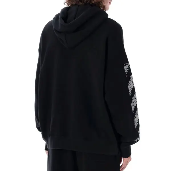 Off-White Pixel Diag Skate Hooded Sweatshirt - Black