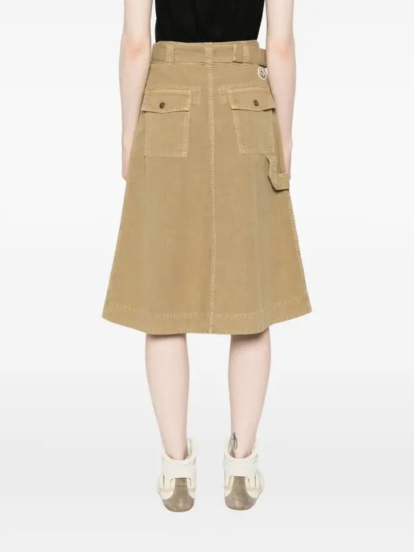 Moncler Belted A-line Cotton Skirt - Multicolor
