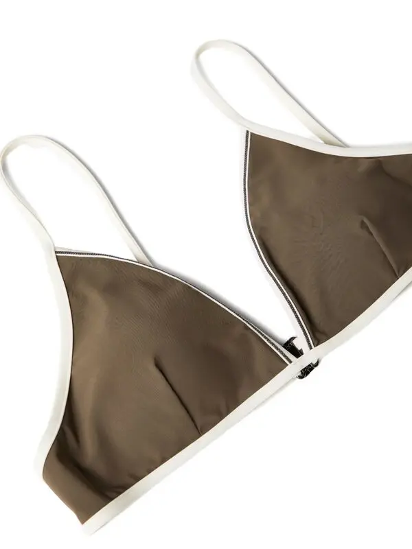 Brunello Cucinelli Triangle Bikini Top With Contrast Trim - Multicolor