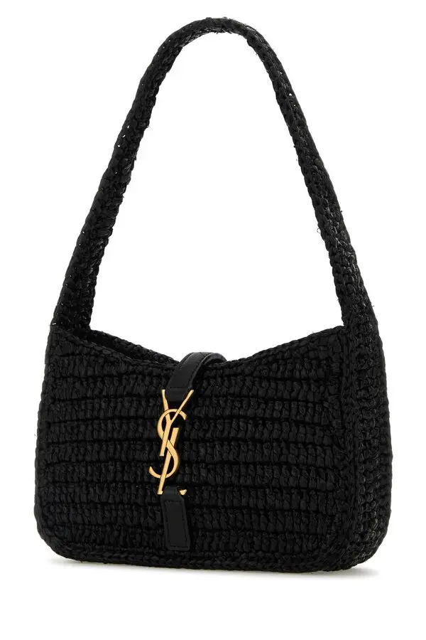 Saint Laurent Raffia Mini Le 5 À 7 Handbag - Black