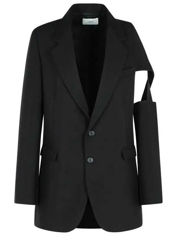 Coperni Cutout Polyester Blazer - Black