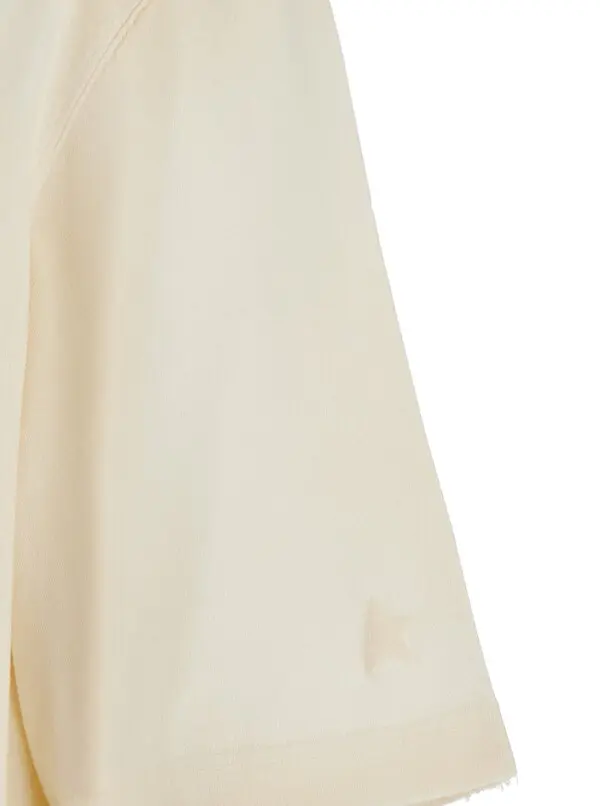 GOLDEN GOOSE Off- T-shirt With Printed Logo On The Back In Cotton For