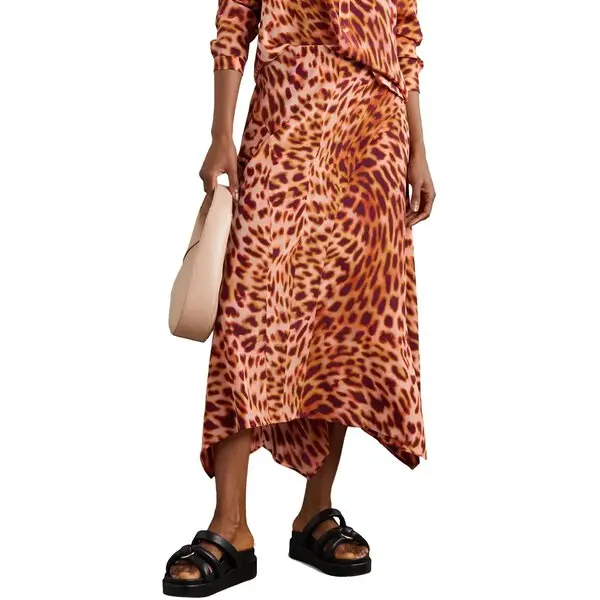 Stella McCartney Leopard Print Silk Dress - Orange