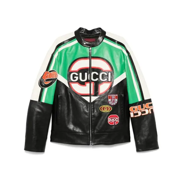 Gucci Color-block Leather Jacket