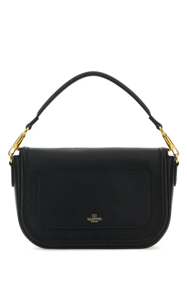 Valentino Garavani Calf Leather Shoulder Bag - Black