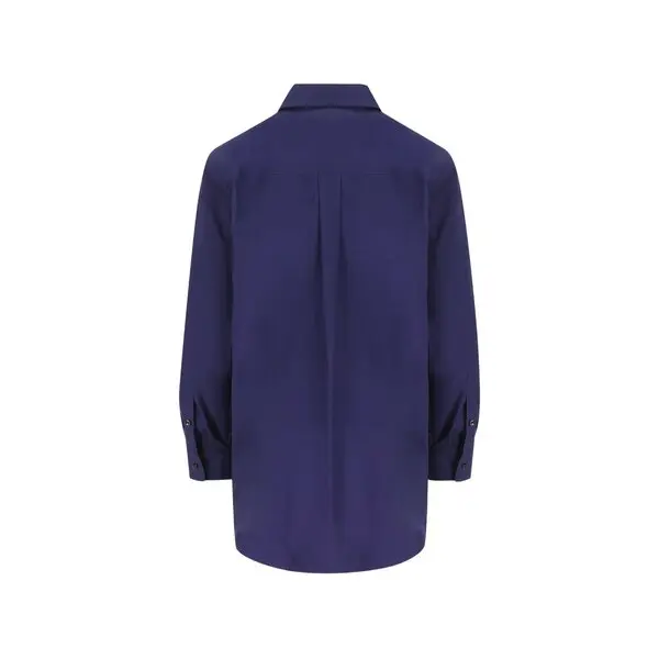 Fendi Flower Cut-out Cotton Shirt - Blue