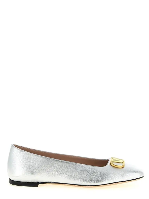 Valentino Garavani Vlogo Signature Ballet Flats - Silver