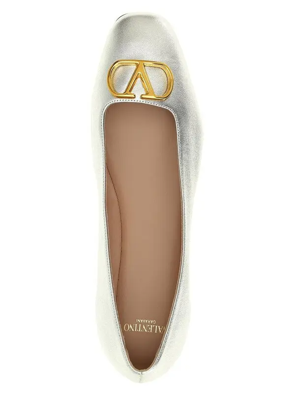 Valentino Garavani Vlogo Signature Ballet Flats - Silver