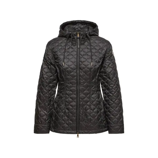 Moncler Quilted Hooded Zip-up Jacket - Black