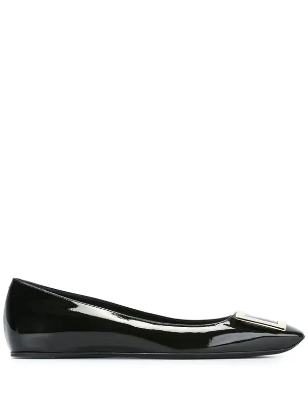 ROGER VIVIER Trompette Buckled Patent Leather Ballerinas - Multicolor