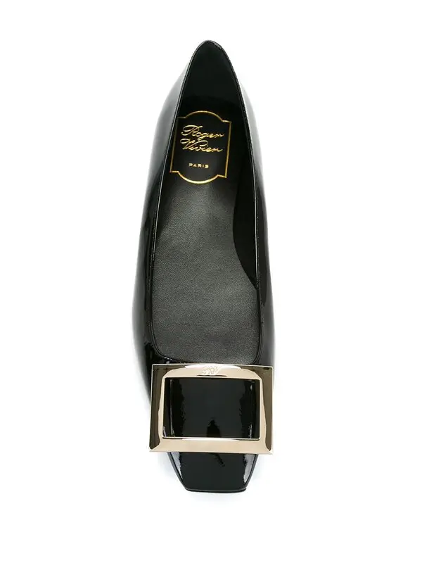 ROGER VIVIER Trompette Buckled Patent Leather Ballerinas - Multicolor