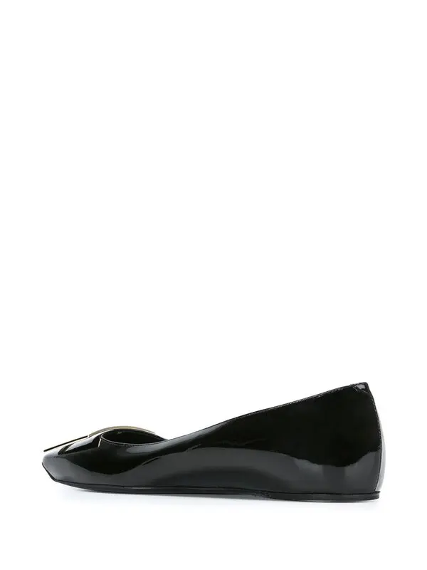 ROGER VIVIER Trompette Buckled Patent Leather Ballerinas - Multicolor