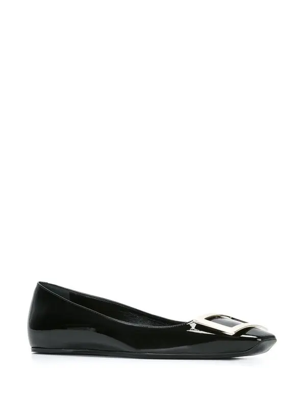ROGER VIVIER Trompette Buckled Patent Leather Ballerinas - Multicolor