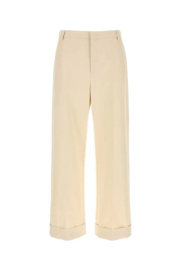 Valentino Garavani Melange Cotton Pant - White