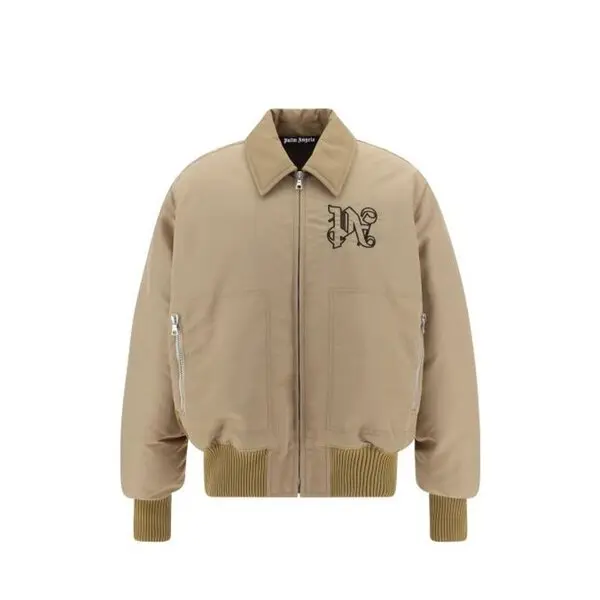 Palm Angels Padded Bomber Jacket - Cream