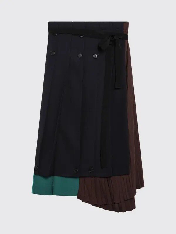 Prada Asymmetrical Pleated Skirt - Blue