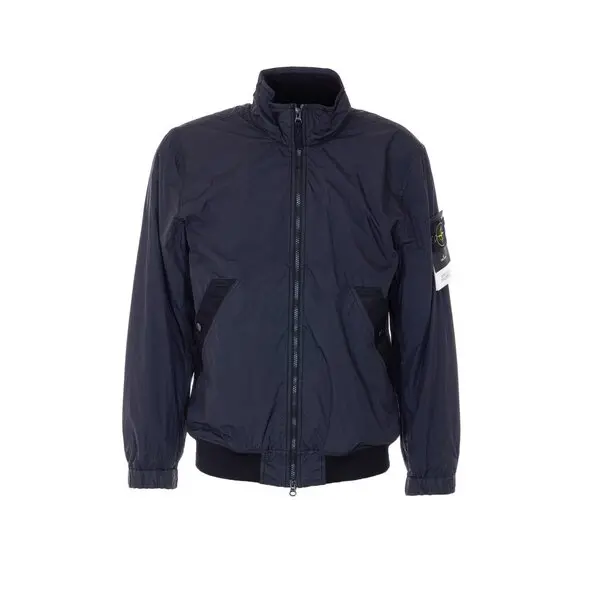 Stone Island Logo Garment Dyed Jacket - Black
