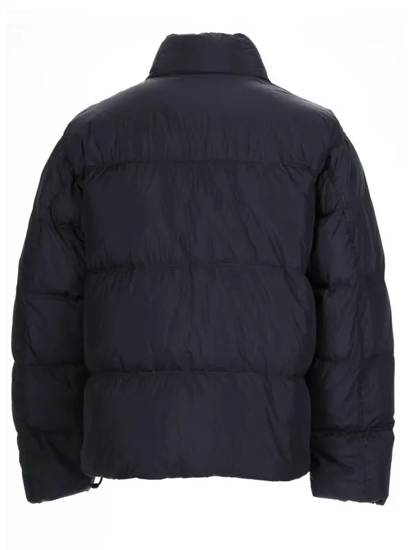 Stone Island Padded Bomber Jacket With Logo Patch - Blue