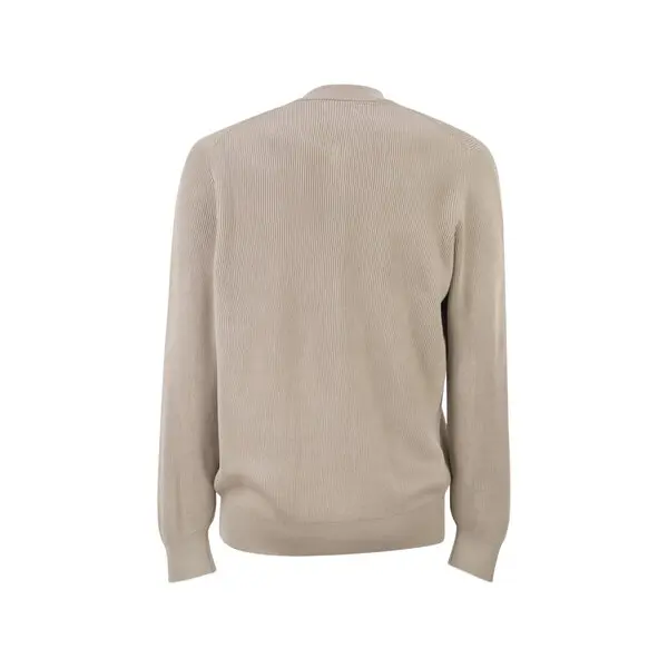 Brunello Cucinelli Ribbed Cotton Zip-up Cardigan - Cream