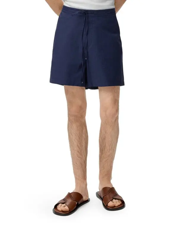 Loewe X Paula's Ibiza Fluid Cotton Poplin Shorts - Blue