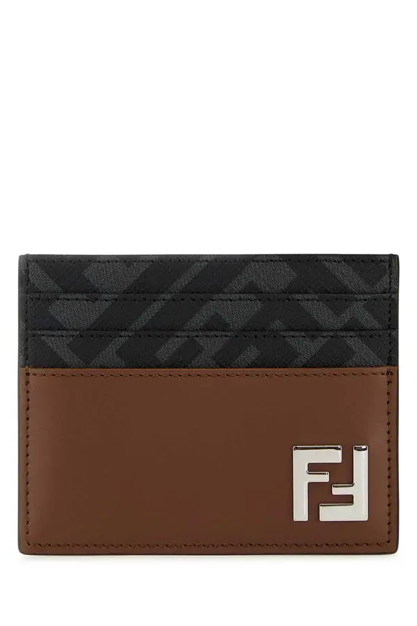 Fendi Leather And Canvas Cardholder - Multicolor