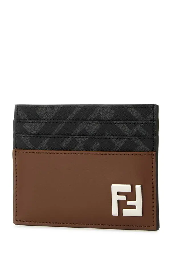 Fendi Leather And Canvas Cardholder