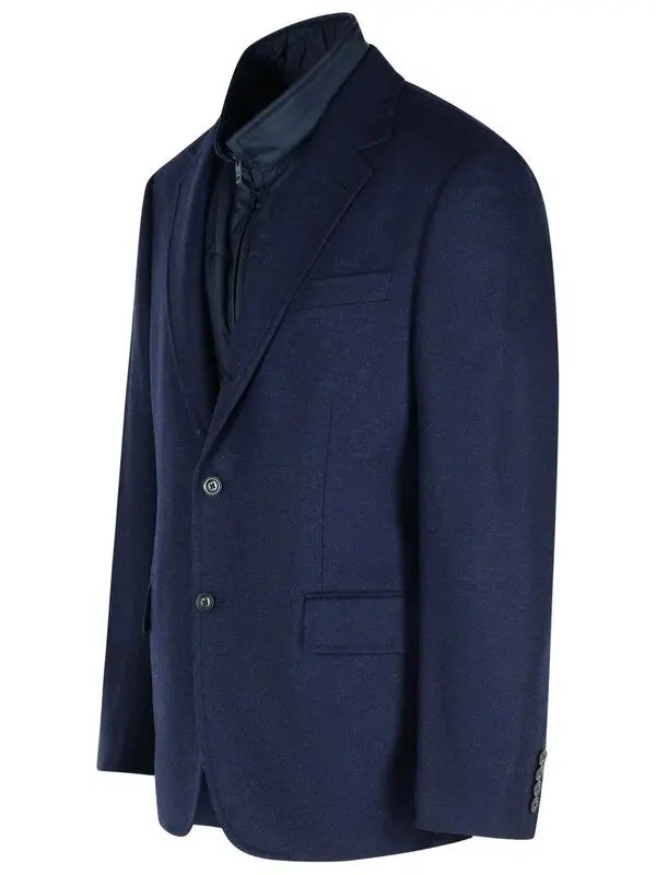FAY Navy Polyamide Jacket With Removable Vest