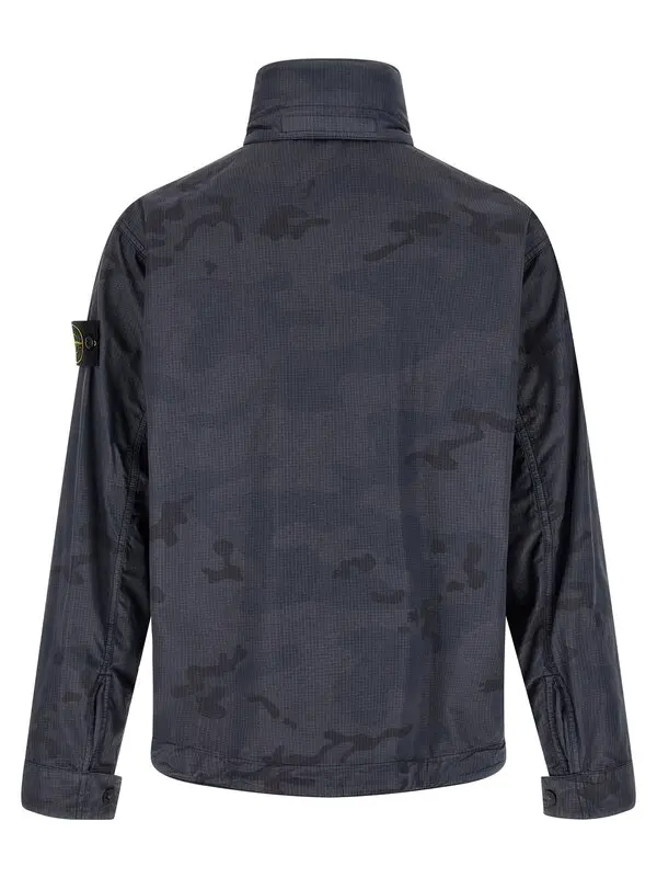 Stone Island Camouflage Utility Jacket With Removable Hood