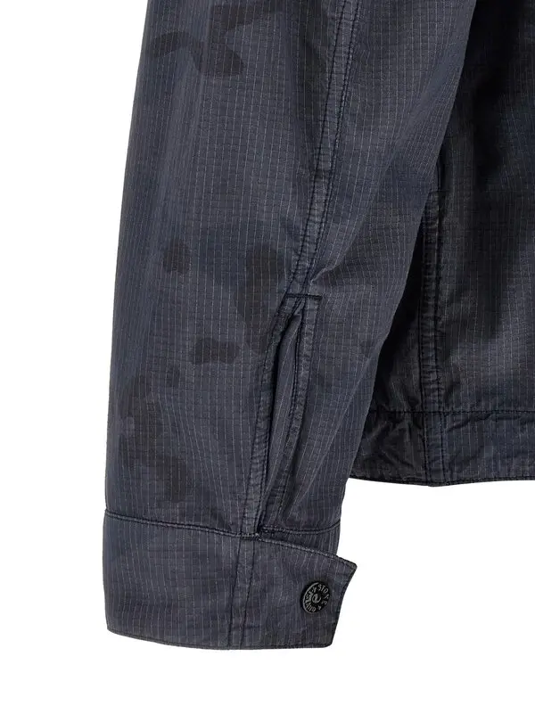 Stone Island Camouflage Utility Jacket With Removable Hood