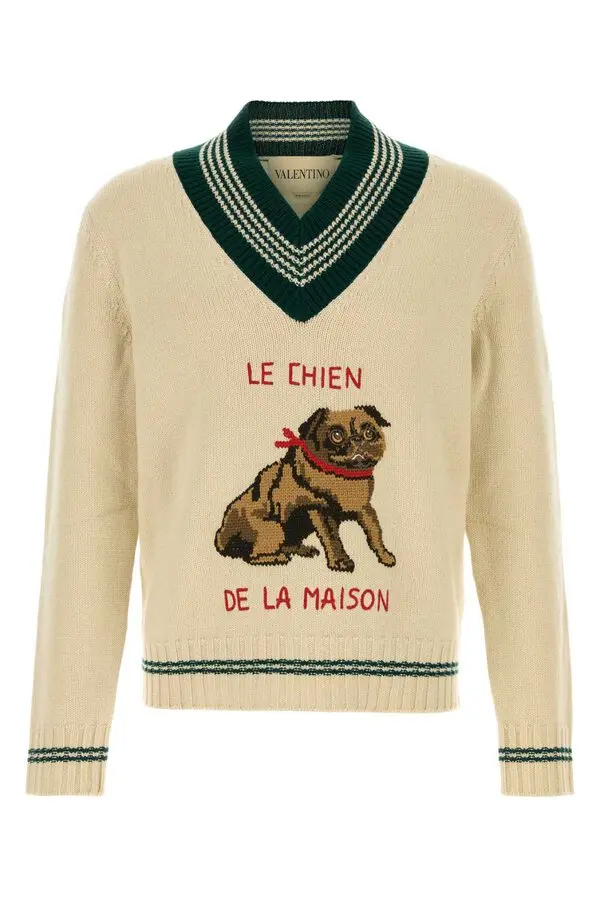 Valentino Garavani Beige Wool Sweater