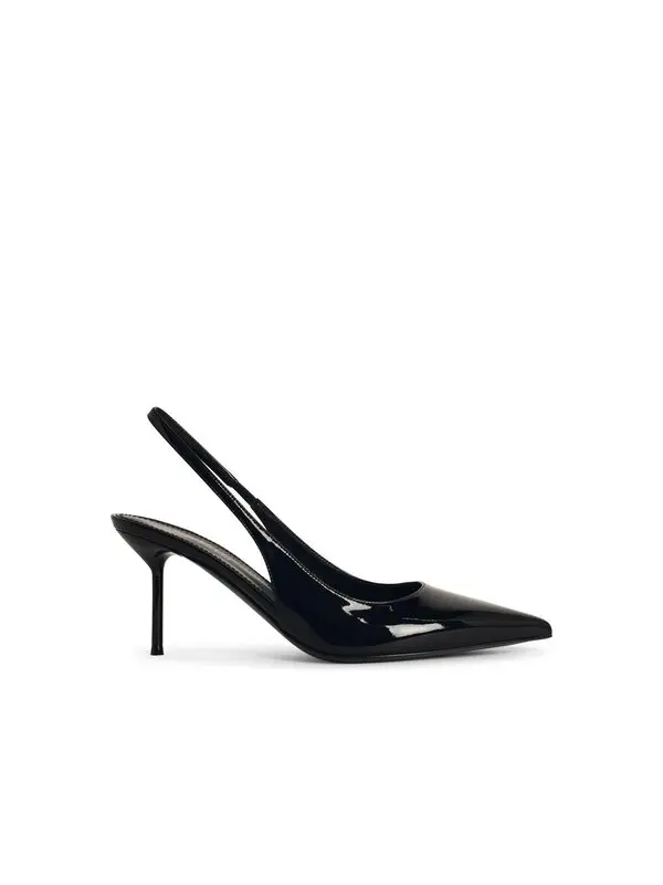 Paris Texas Leather Slingbacks - Black