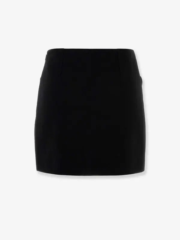 Versace Virgin Wool Mini Skirt With Studded Flap Pockets