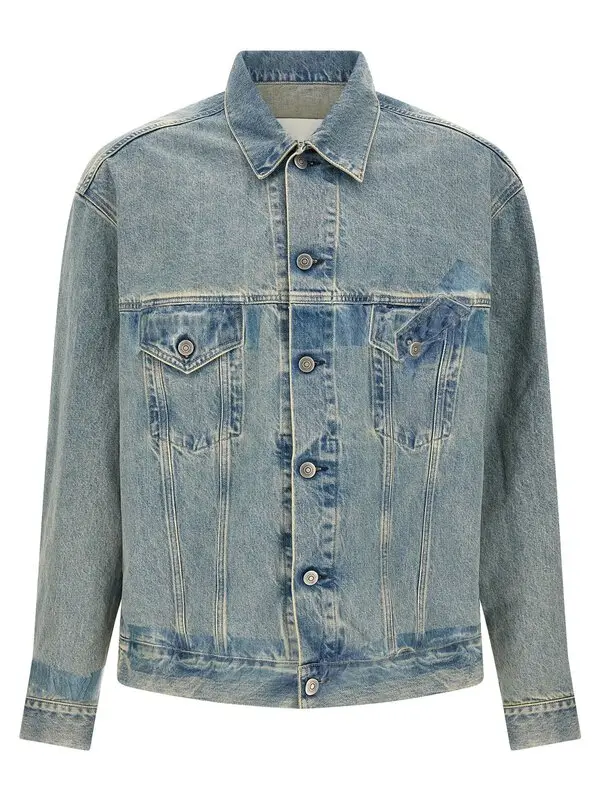 MAISON MARGIELA Taped' Stone Washed Denim Jacket - Blue