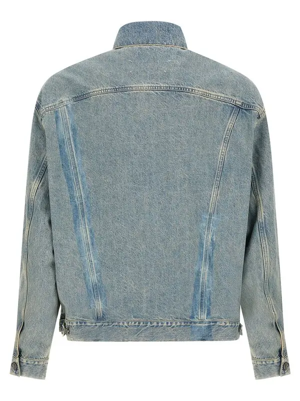 MAISON MARGIELA Taped' Stone Washed Denim Jacket - Blue