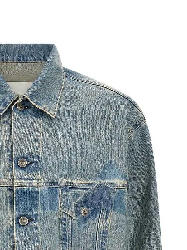 MAISON MARGIELA Taped' Stone Washed Denim Jacket - Blue