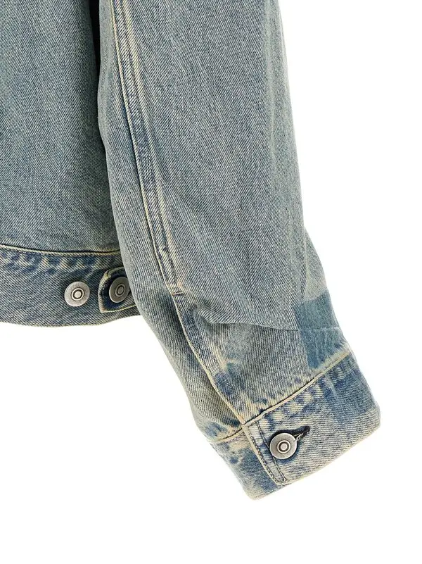 MAISON MARGIELA Taped' Stone Washed Denim Jacket - Blue