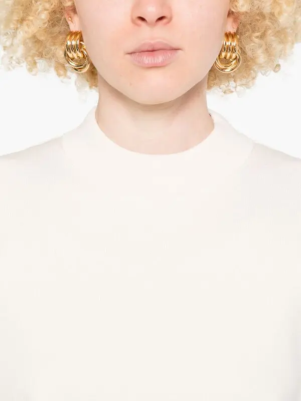 Max Mara Short Sleeve T-shirt With Embossed Logo - Multicolor