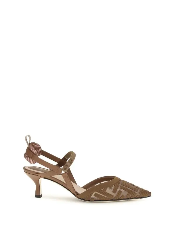 Fendi Colibrì Lite Slingback Pumps - Brown