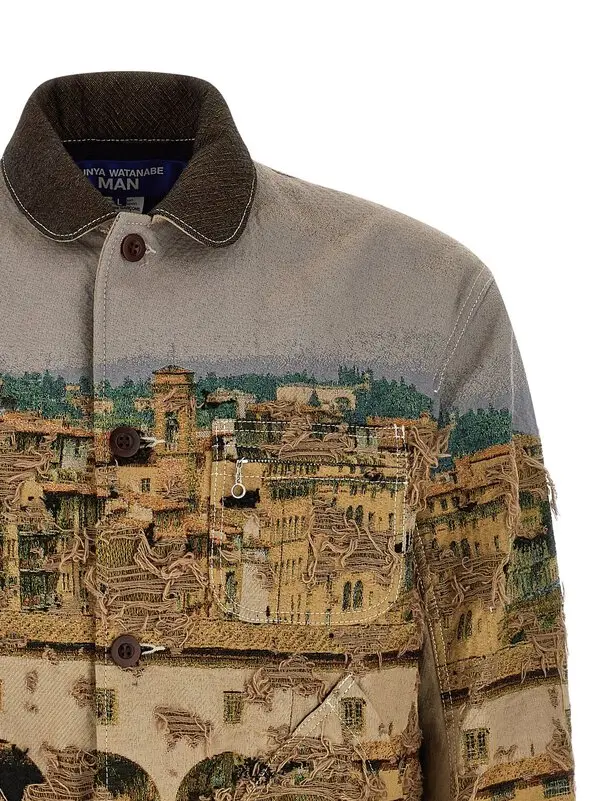 Junya Watanabe Jacquard Distressed Jacket - Multicolor