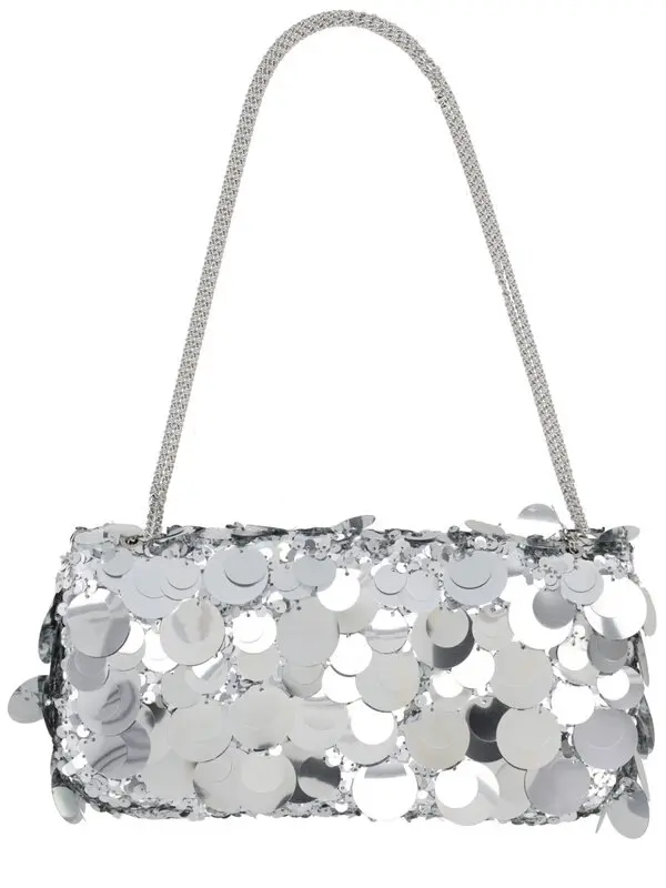 Rabanne Sparkle Baguette Bag - Silver
