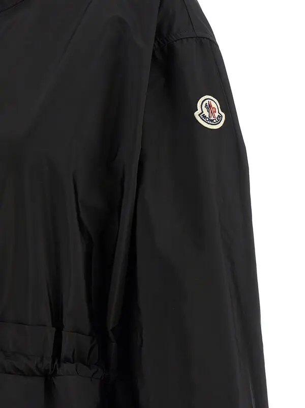 Moncler Weteau Jacket With Hood And Drawstring Waist - Black