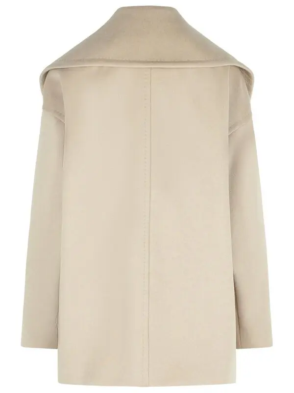 Max Mara Beige Cashmere Jacket With Lapel Collar And Double-breasted Closure - Cream